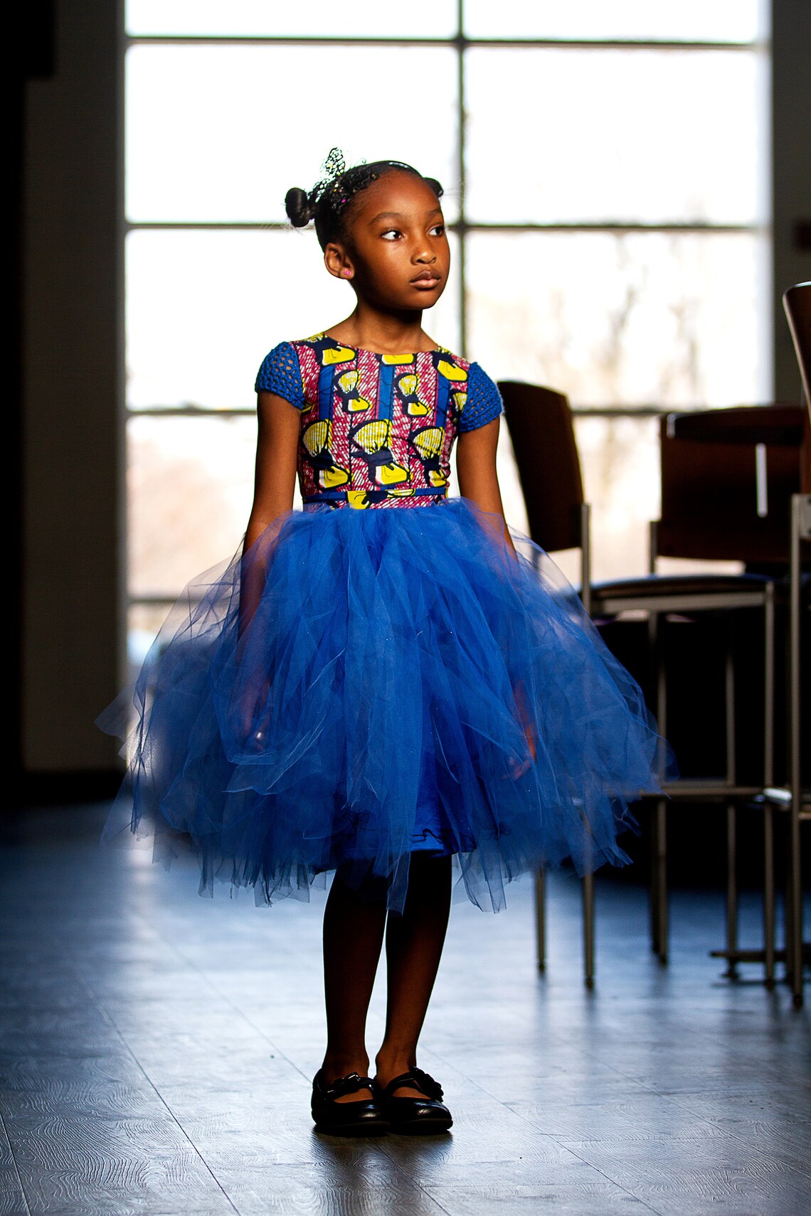 Bow Dress Blue Tutu Dress Girl Ankara Dress Ankara Tutu - Etsy