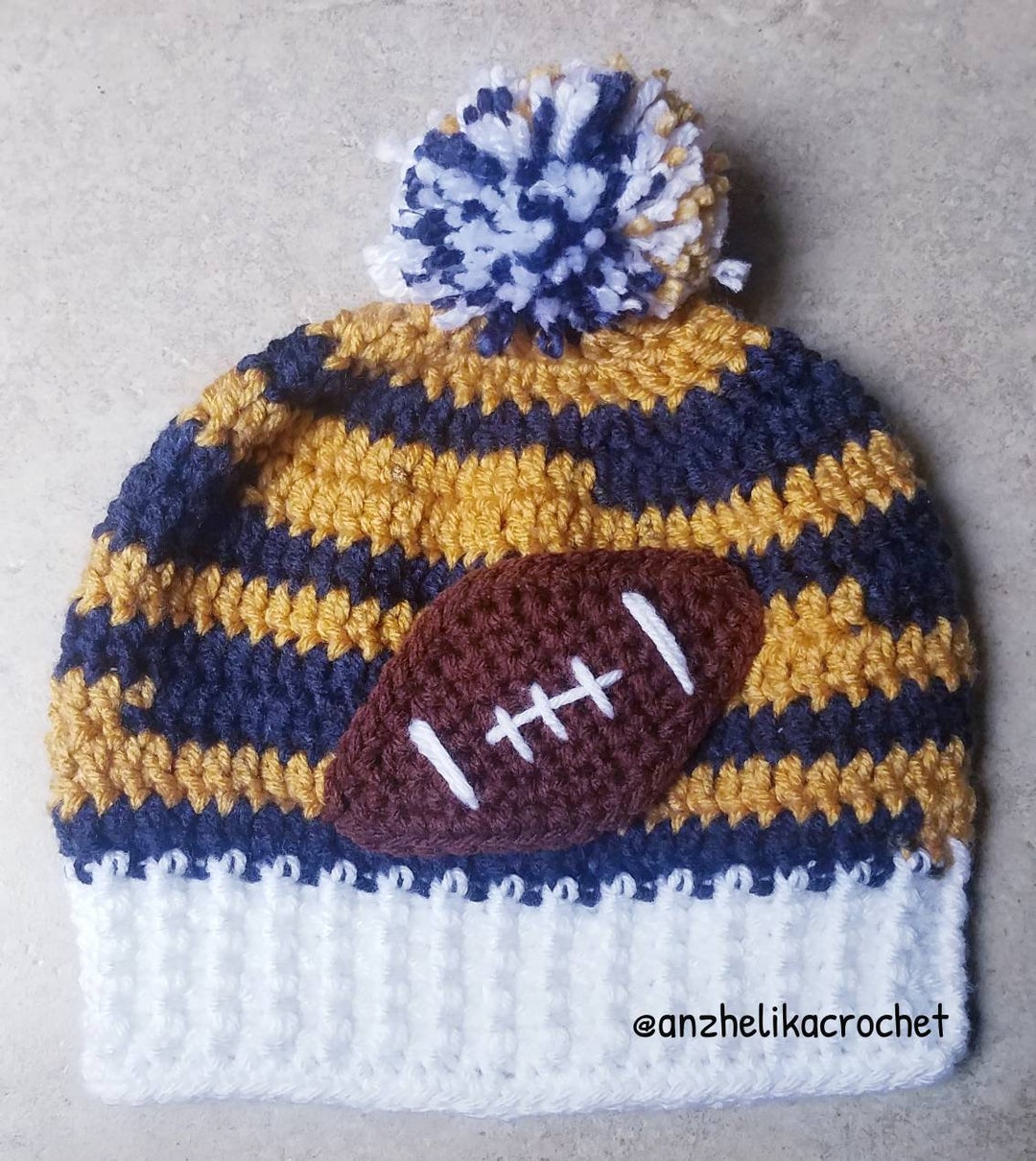 Los Angeles Rams Beanie, Baby Crochet Football Hat, Unisex Beanie ...