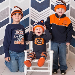 Crochet Chicago Bears Baby Beanie, Football Hat, Bear Ears - Etsy
