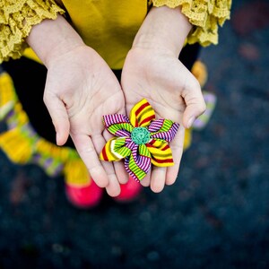 Kente Flower Hair Clip, Yellow Ankara Barrette, Crochet Detail - Etsy