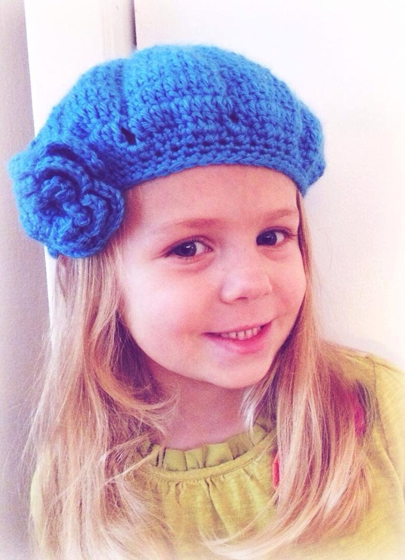 Crochet Beret Satin Beret Girls Crochet Beret - Etsy