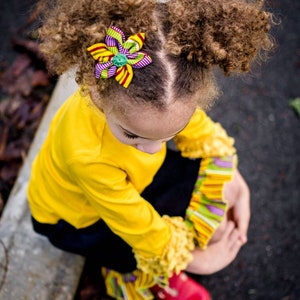 Kente Flower Hair Clip, Yellow Ankara Barrette, Crochet Detail - Etsy