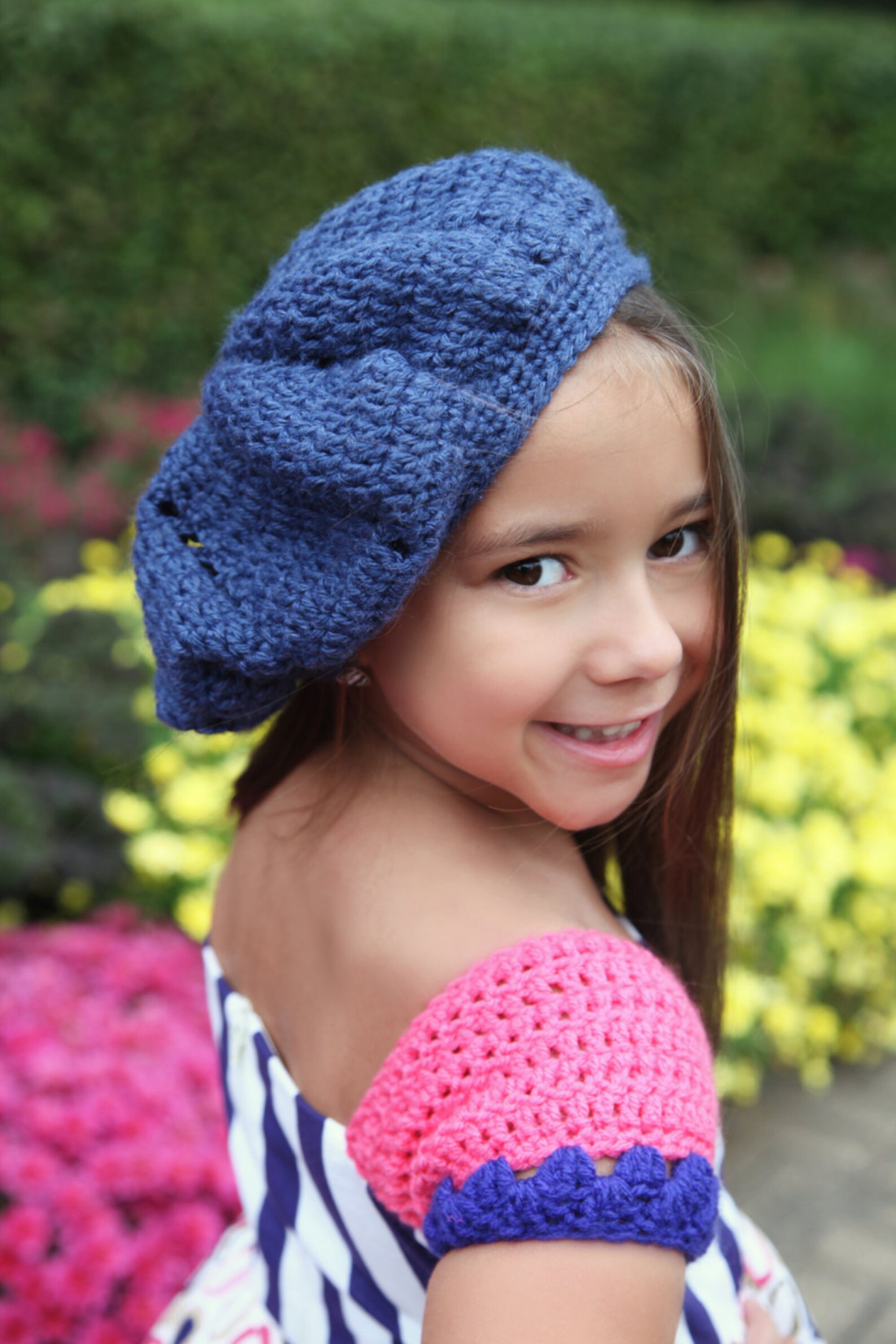 Crochet Beret, Satin Beret, Girls Crochet Beret - Etsy