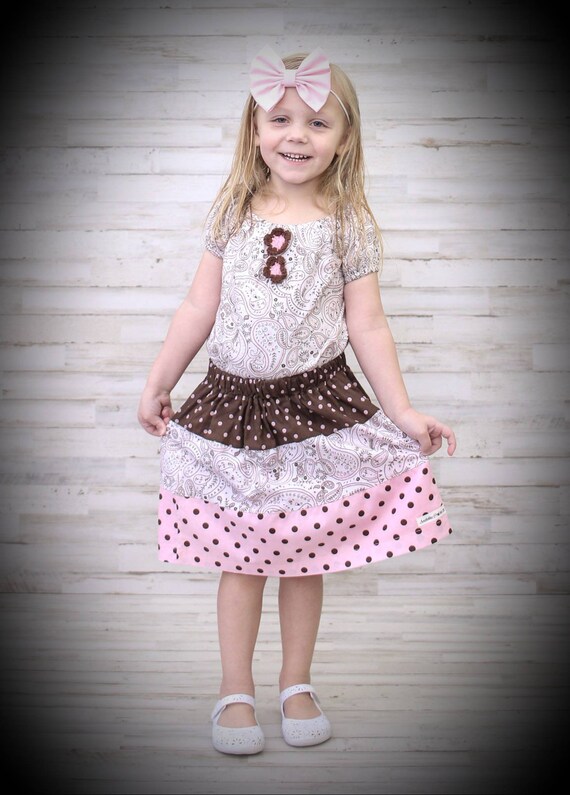 Kids Skirt Polka Dot Skirt Pink and Brown Skirt Girls | Etsy