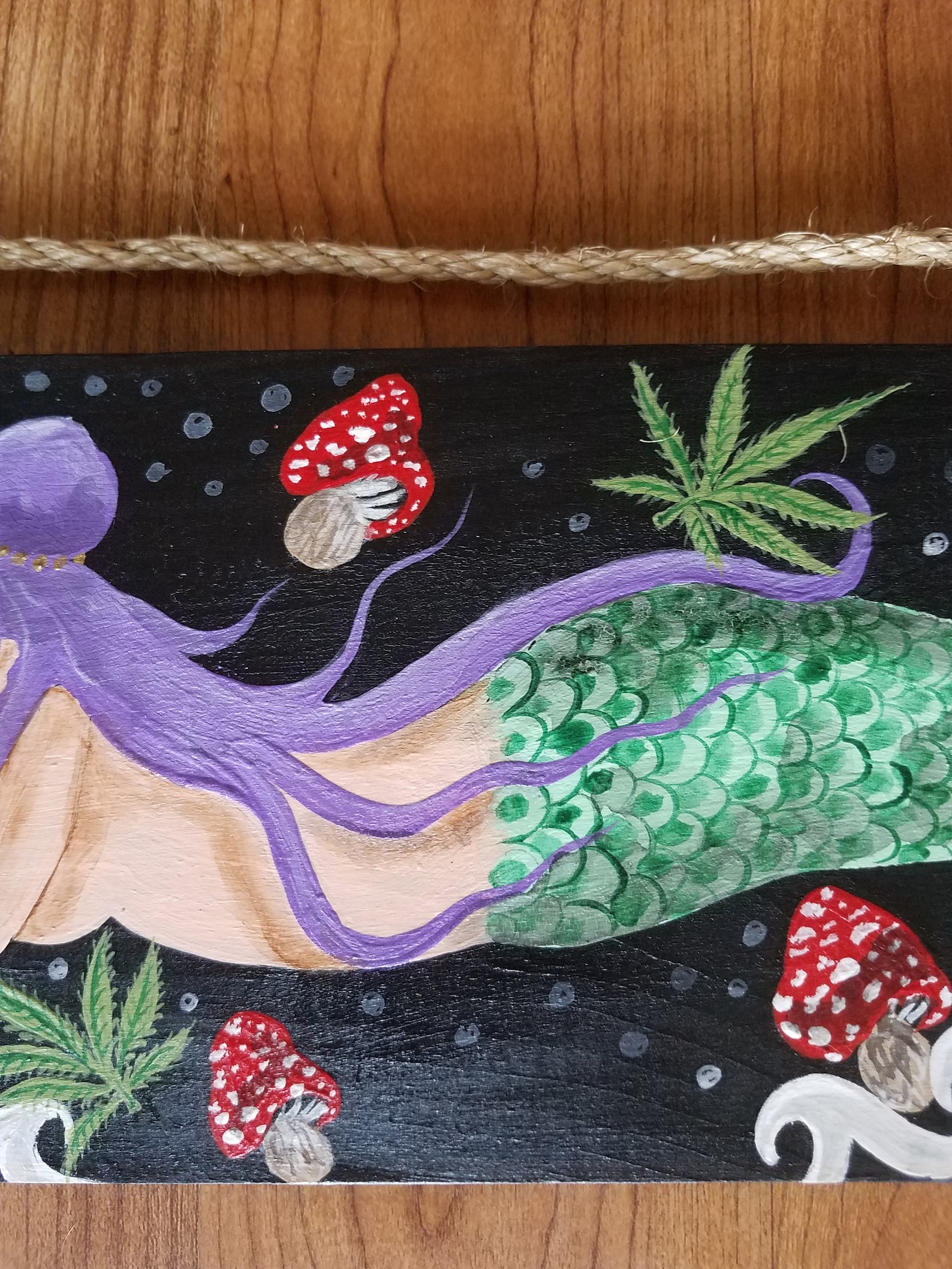 420 Weed Smoking Purple Haired Mermaid Swims Through Marijuana - Etsy