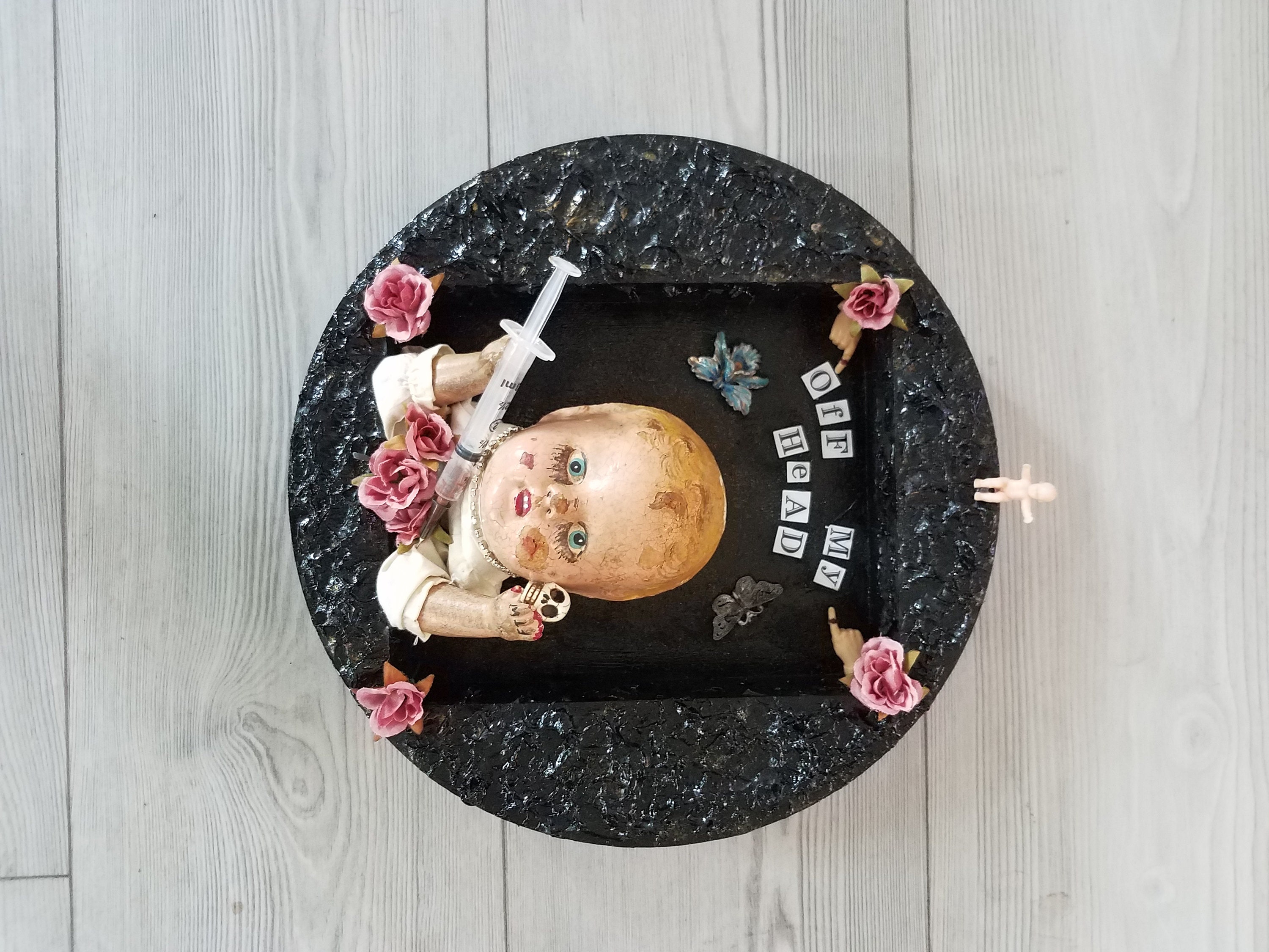 Creepy Druggy Dolly "off My Head" Assemblage Art Box Piece - Etsy