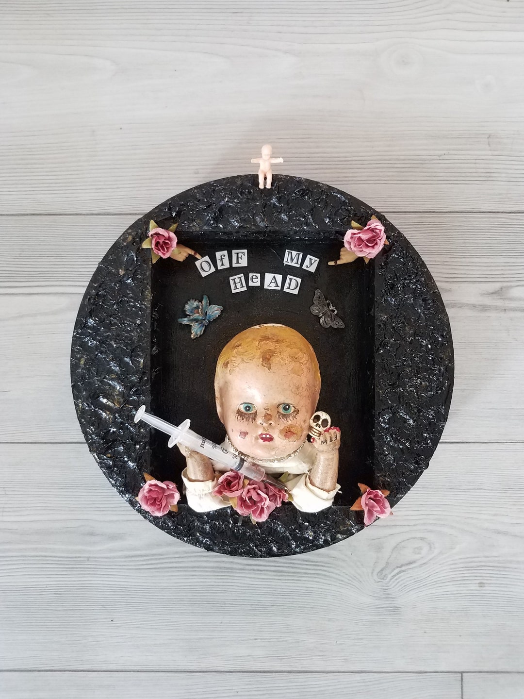 Creepy Druggy Dolly "off My Head" Assemblage Art Box Piece - Etsy