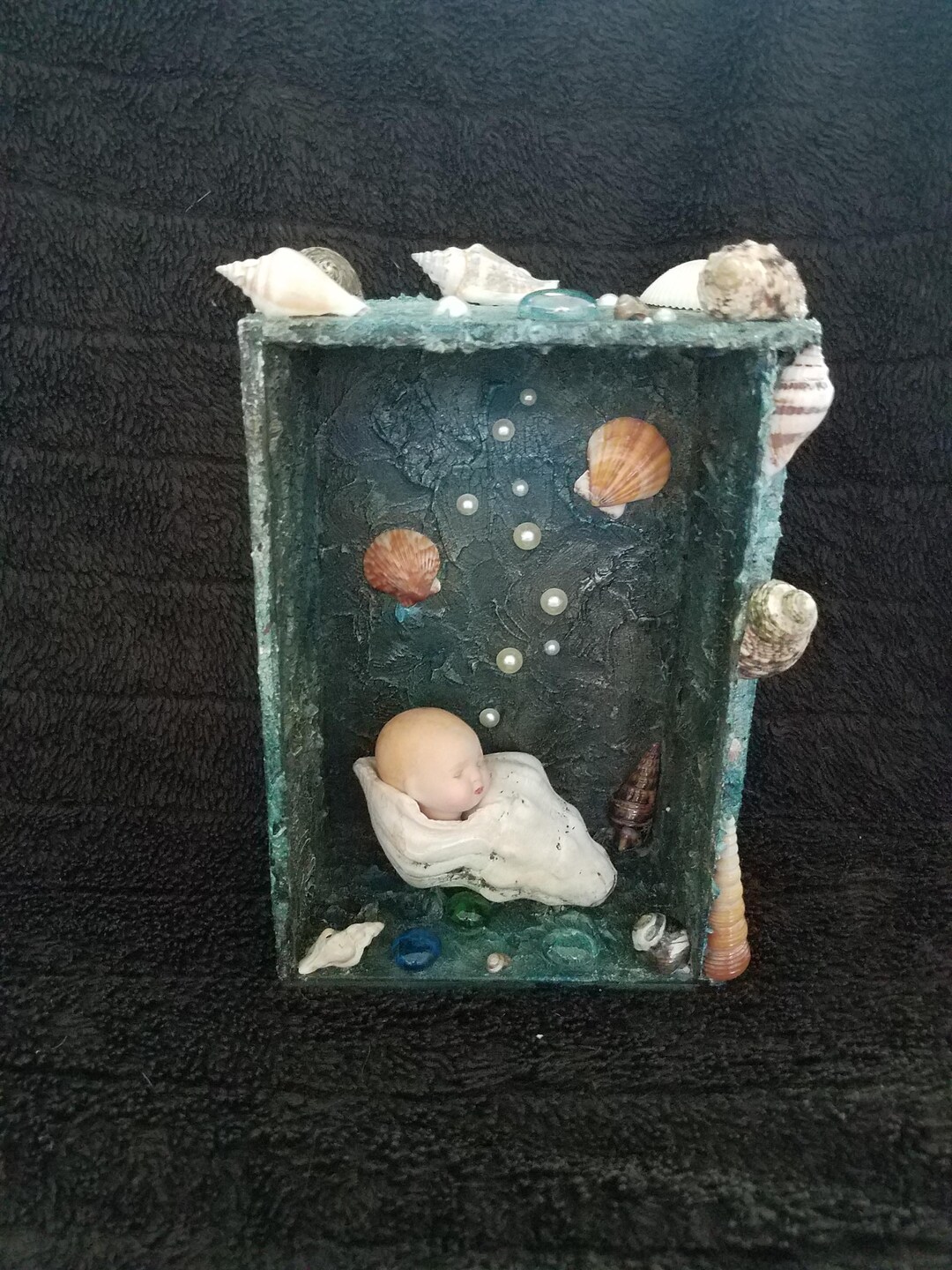 Seashell Dreams', Vintage Baby Doll Asleep in a Seashell One of a Kind ...