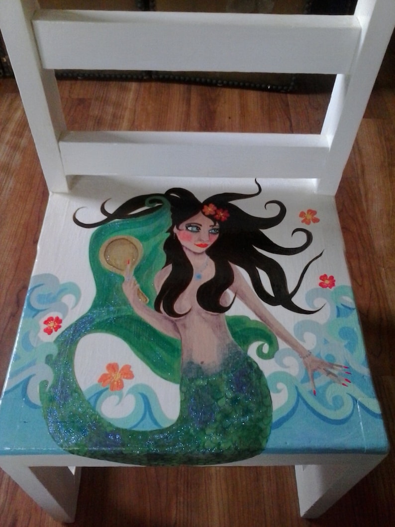 Childs Hand Painted Mermaid Chair SAMPLE Only - Etsy