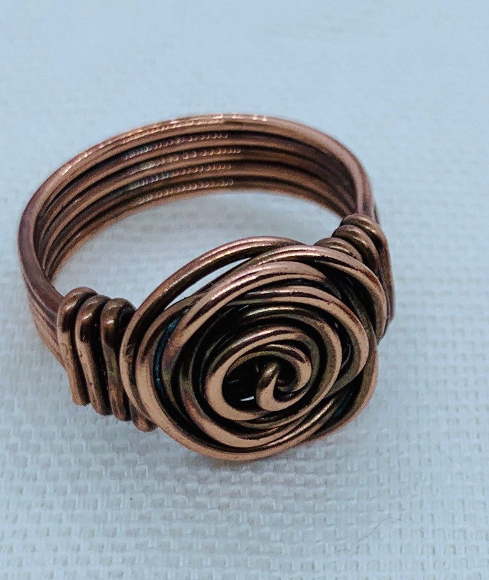 Copper Rose Wrap Ring - Etsy