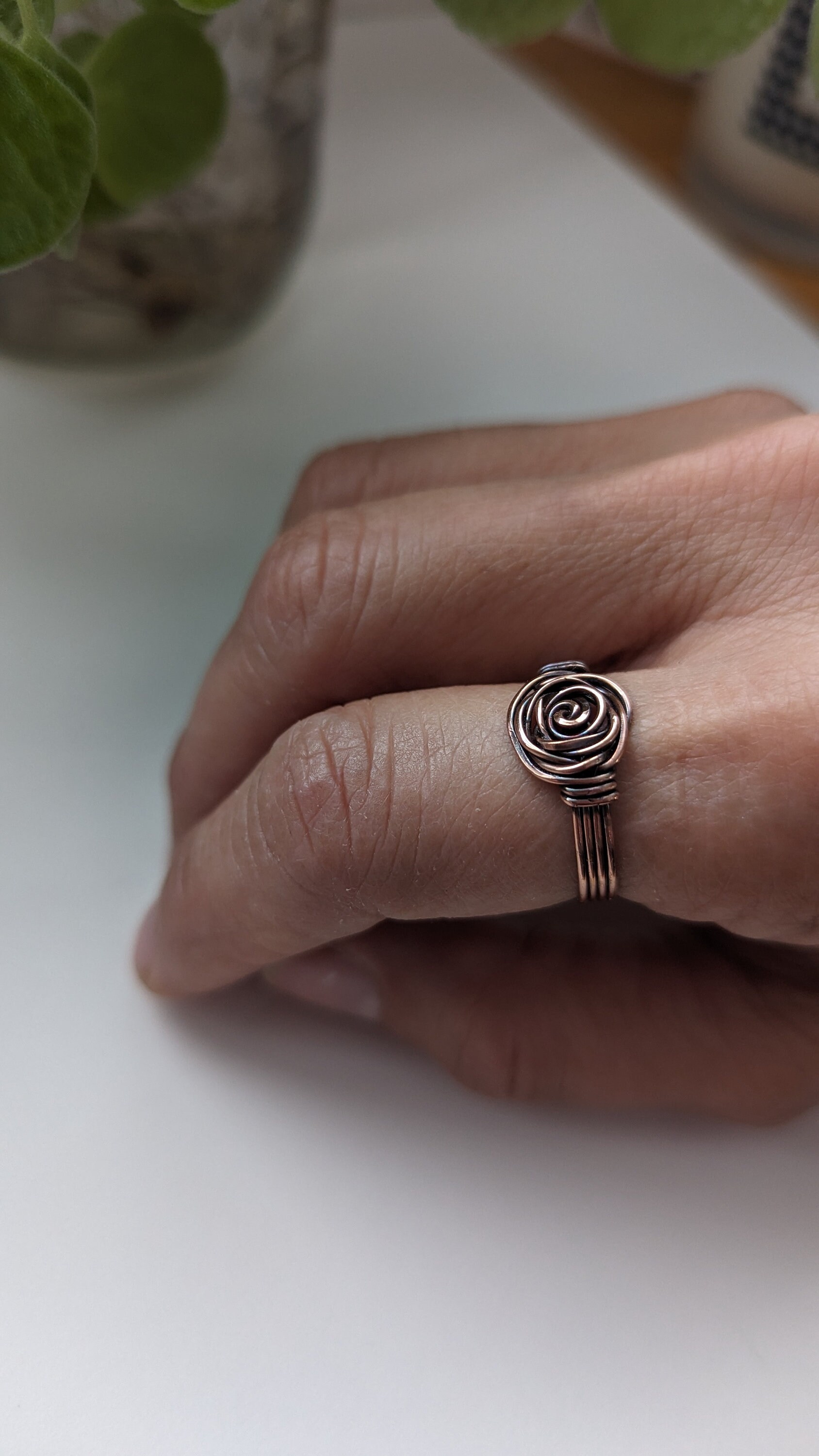 Copper Rose Wrap Ring - Etsy