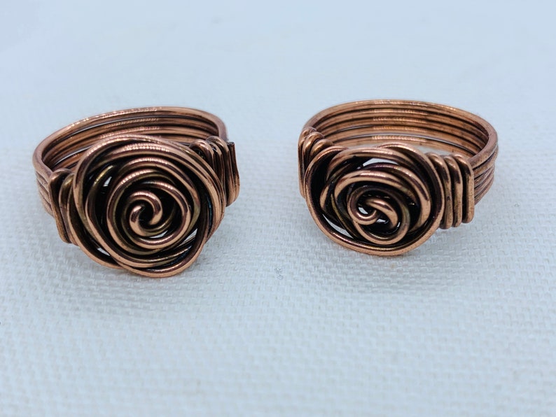Copper Rose Wrap Ring - Etsy