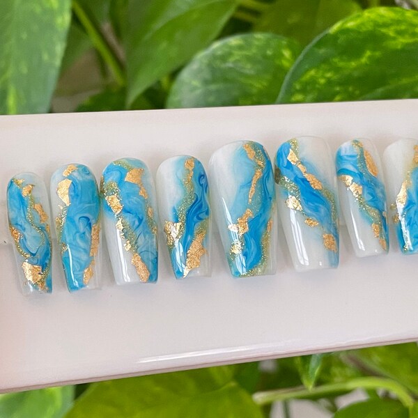 Marble Nails - Etsy