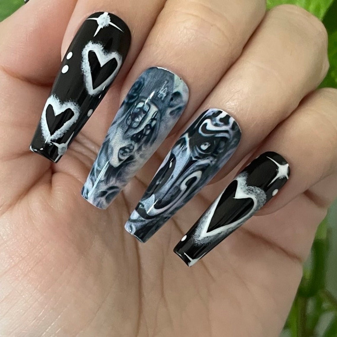 Long Coffin Press-on Nails - Etsy