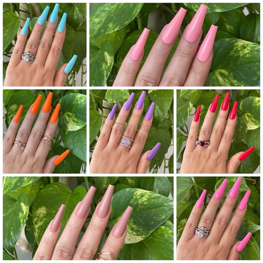 Long Coffin Press-on Nails - Etsy