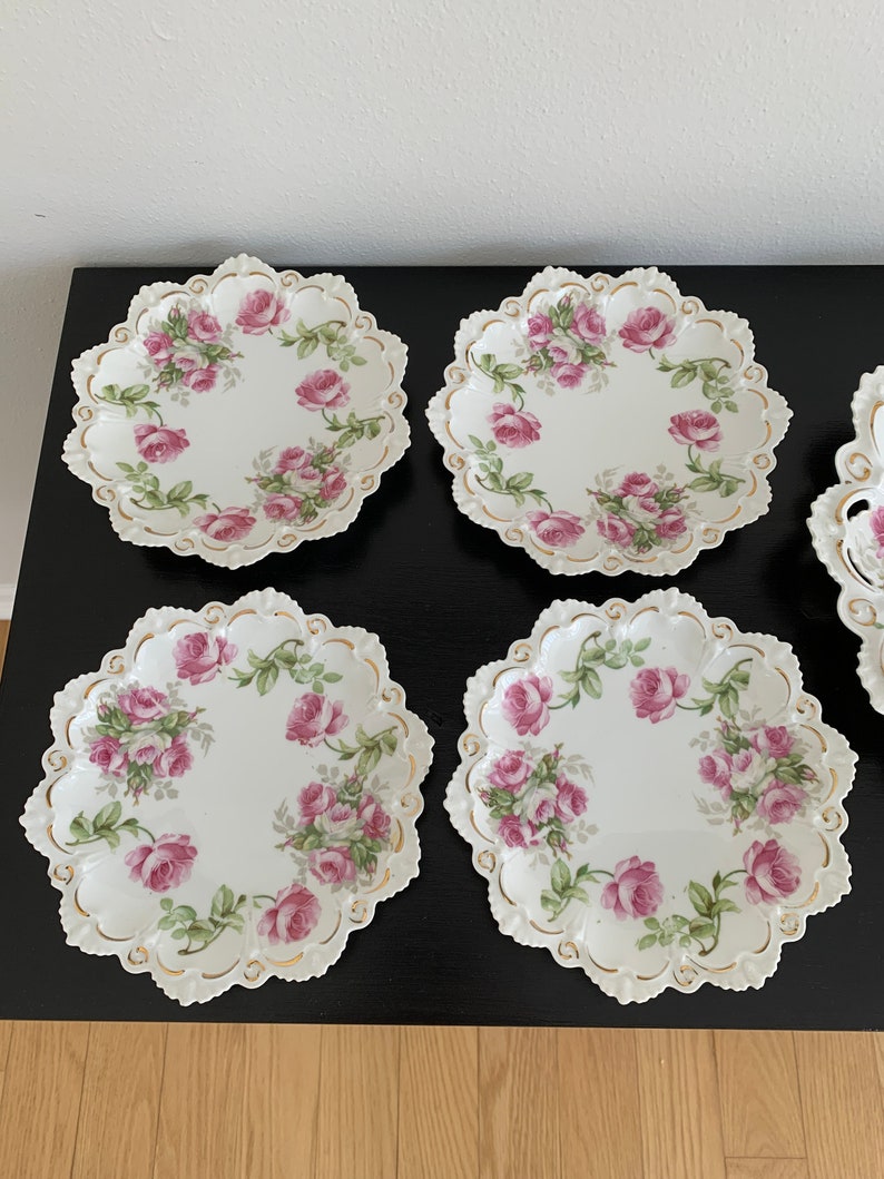 Antique MZ Austria Plate Set - Etsy