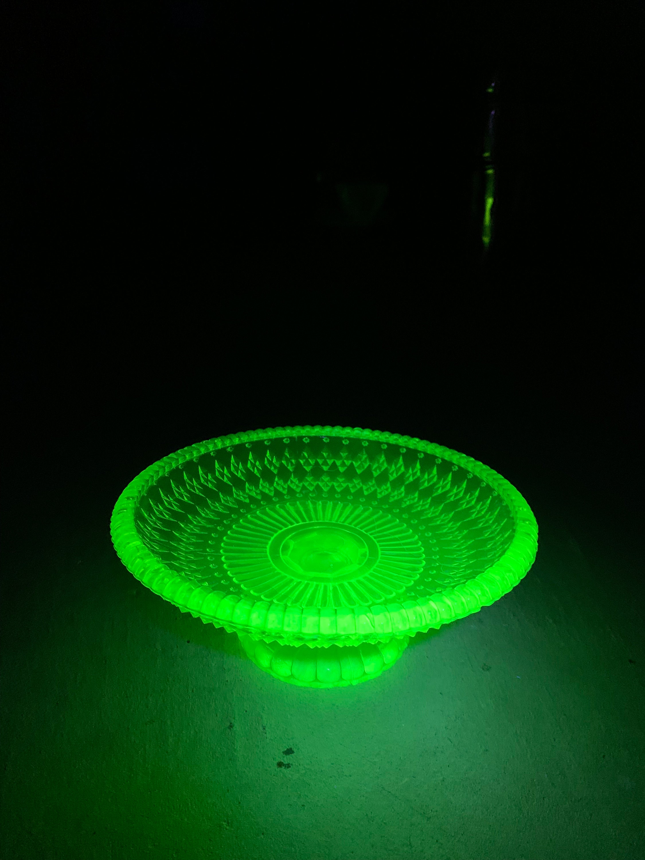 Vaseline Glass Cake Stand - Etsy