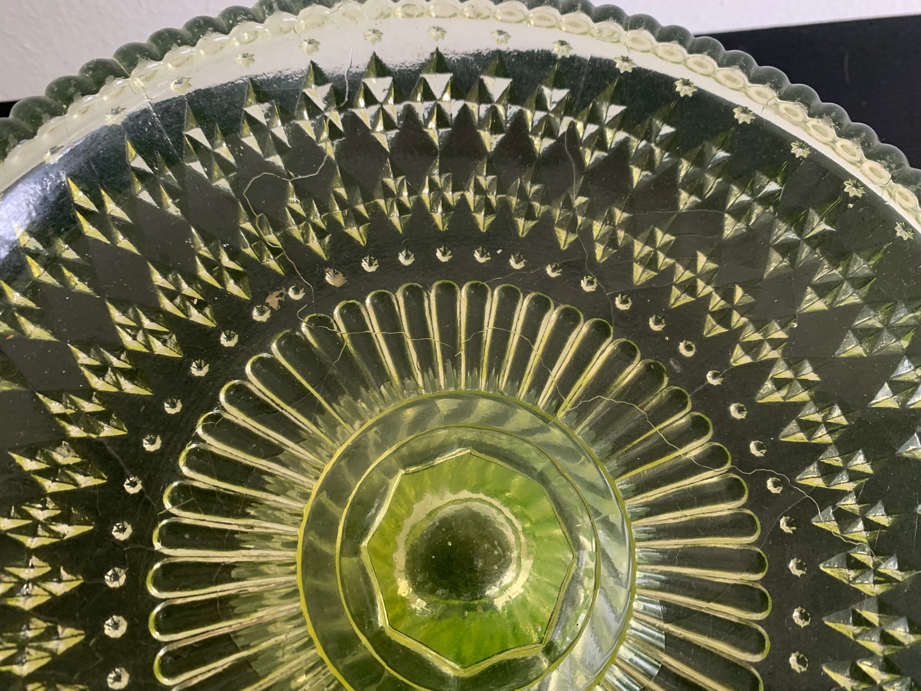 Vaseline Glass Cake Stand - Etsy