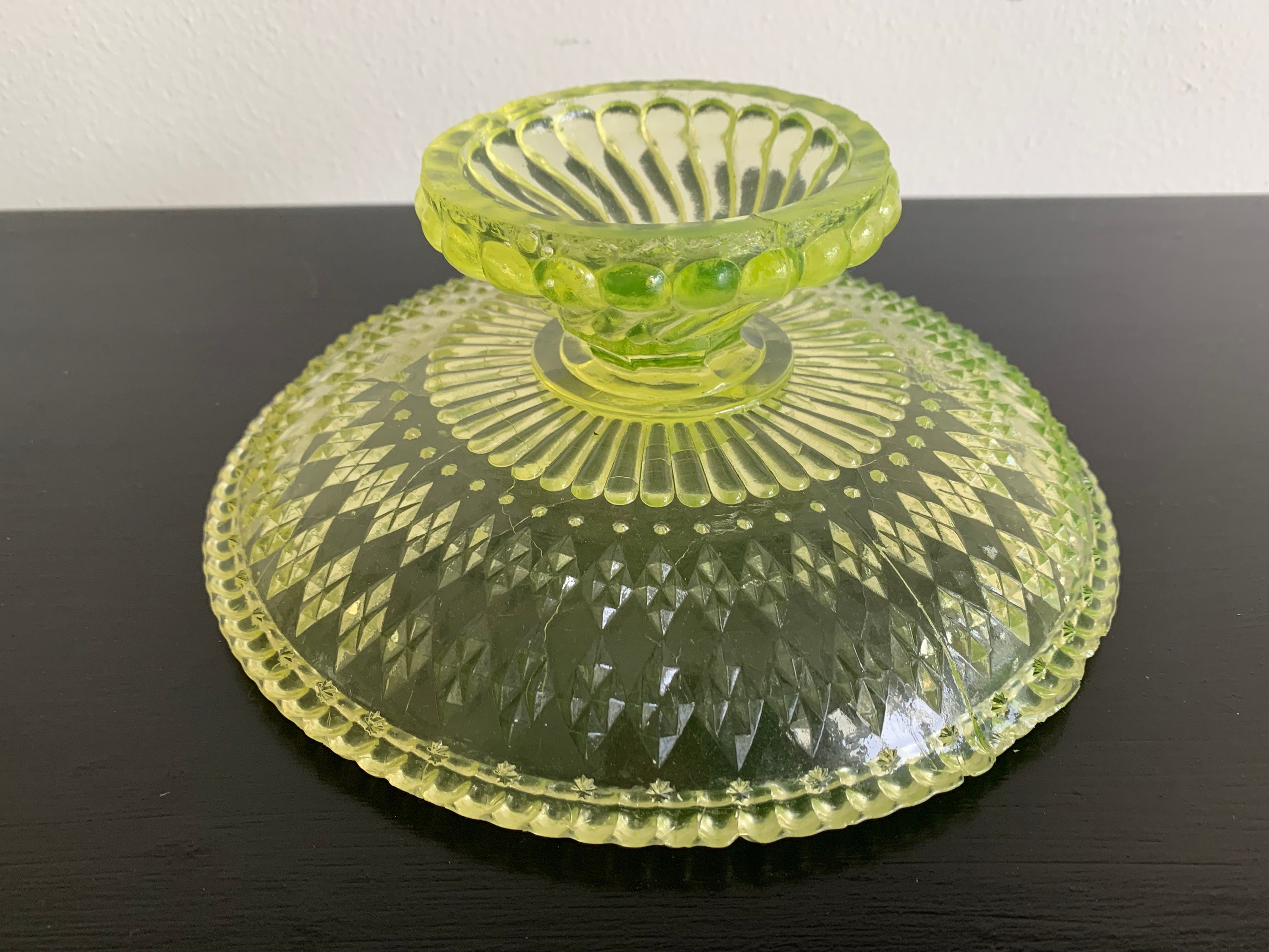 Vaseline Glass Cake Stand - Etsy