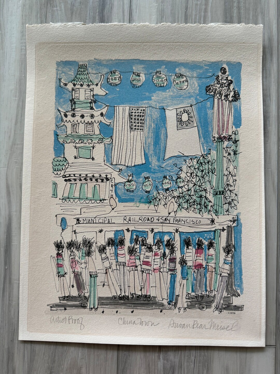 Signed Artist Proof "cable Car" Lithograph by Susan Meisel With COA - Etsy