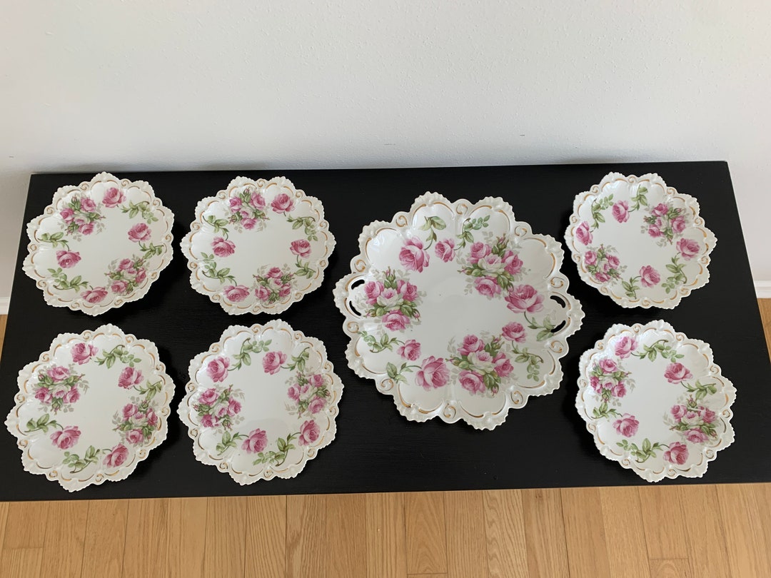 Antique MZ Austria Plate Set - Etsy