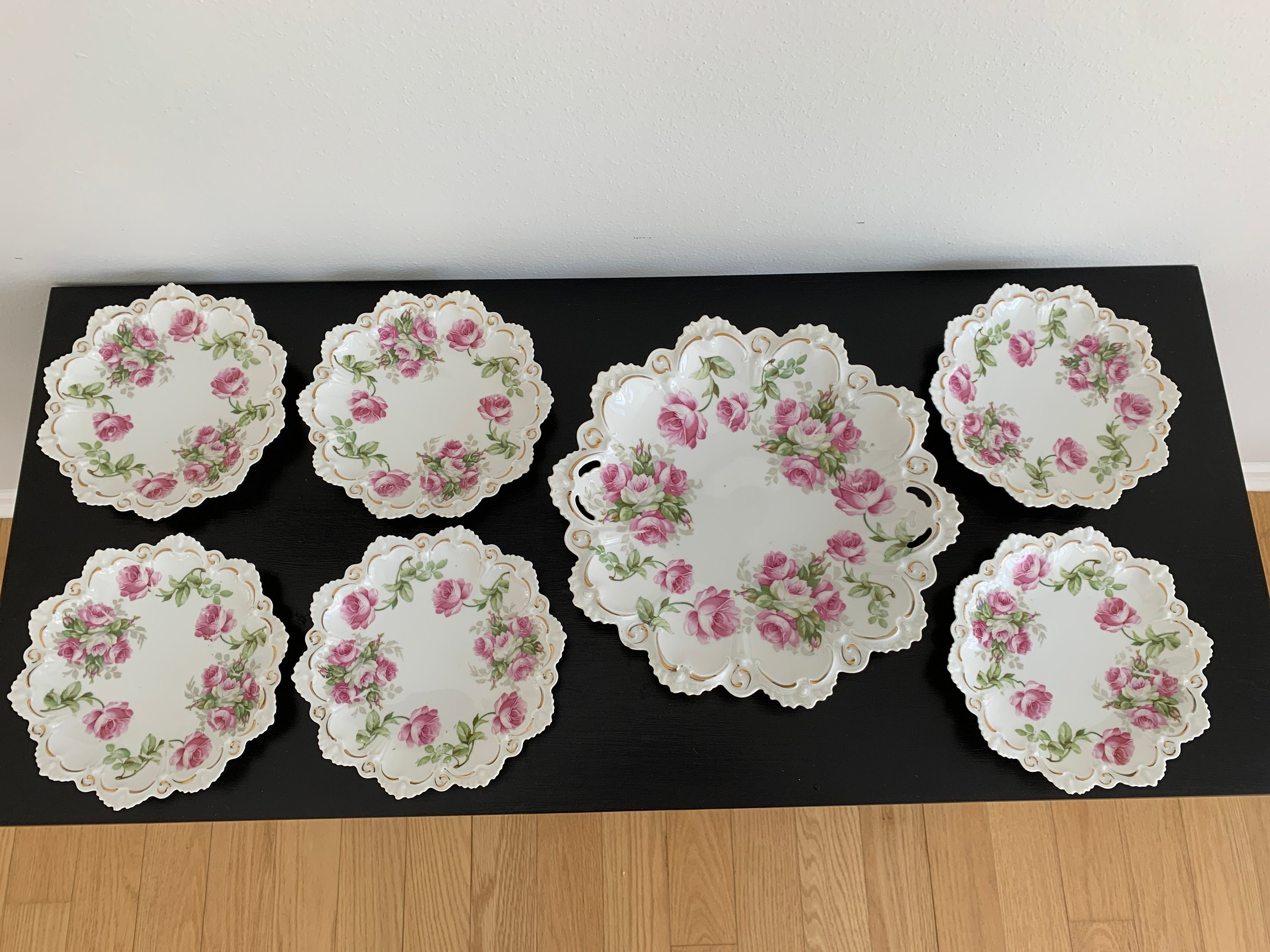 Antique MZ Austria Plate Set - Etsy