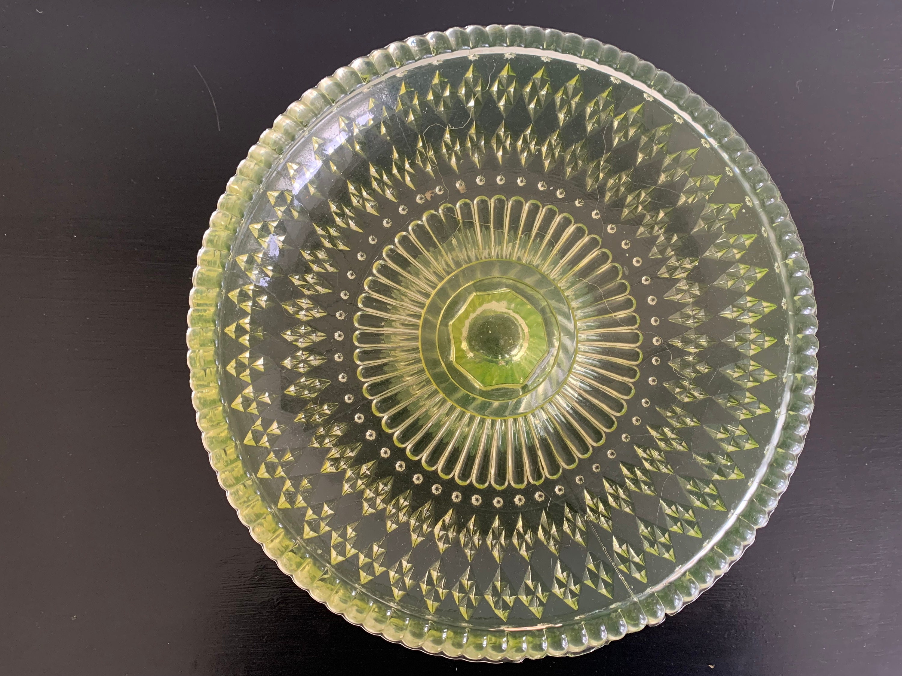 Vaseline Glass Cake Stand - Etsy