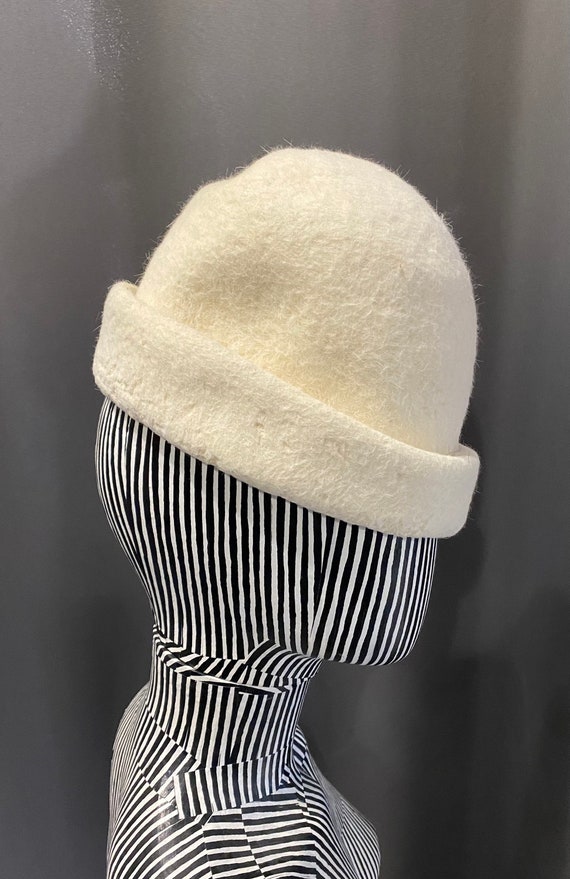 vintage hat ivory white - Gem