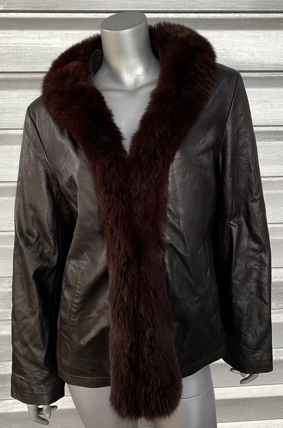 vintage brown leather fox - Gem