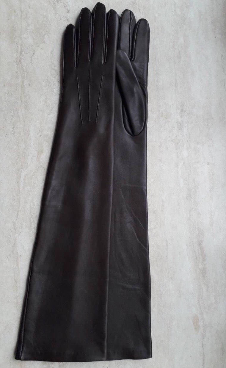 Women's elegant and classic long leather gloves-warm and | Etsy