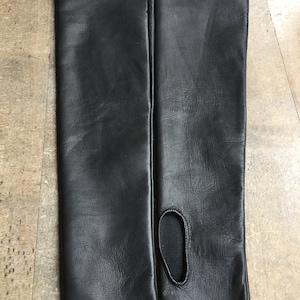 Fingerless Long Leather Gloves/ Arm Warmers Super Soft/ Genuine Leather / Opera Long Gloves ...