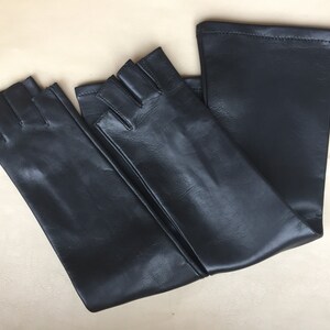 Fingerless Long Leather Gloves/ Super Soft Black Leather Gloves-black-red-women Gift-glamour ...