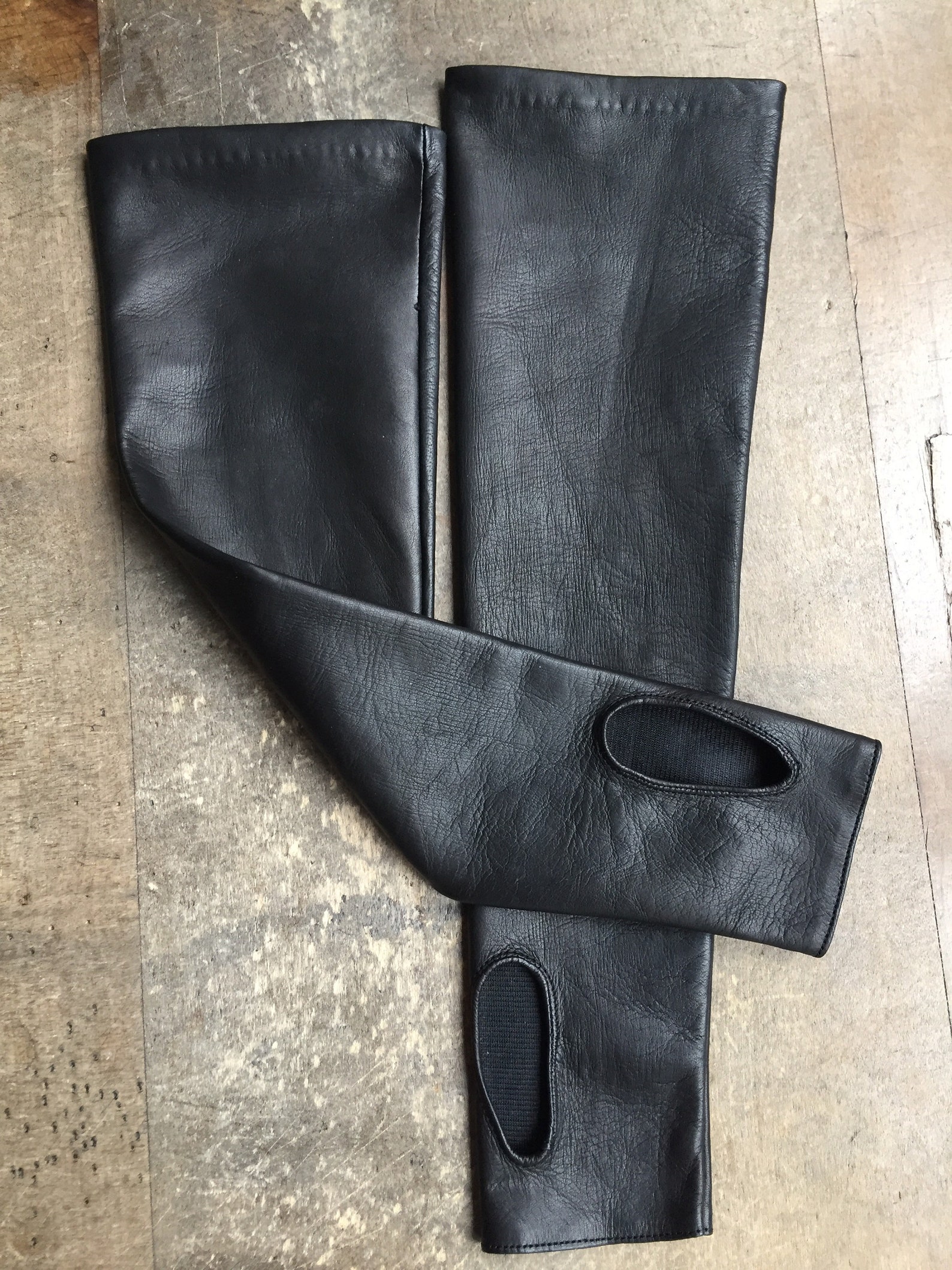 Fingerless Long Leather Gloves/ Arm Warmers Super Soft/ | Etsy