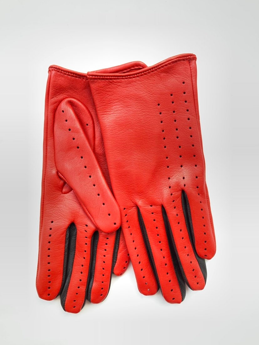 Ferrari Red Driving Gloves/ Leather Gloves for Ladies/ Fashion Gloves ...