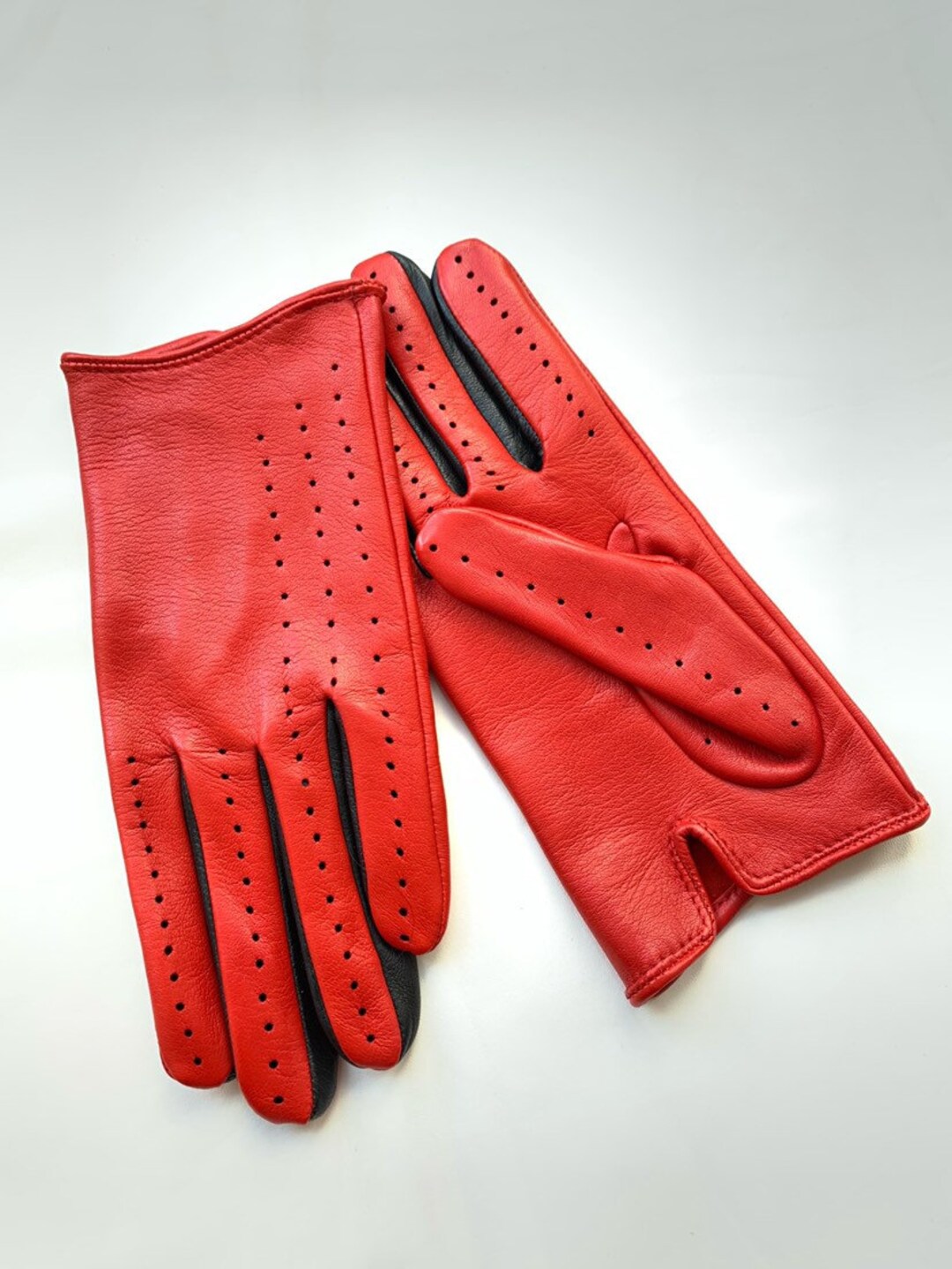 Ferrari Red Driving Gloves/ Leather Gloves for Ladies/ Fashion Gloves ...