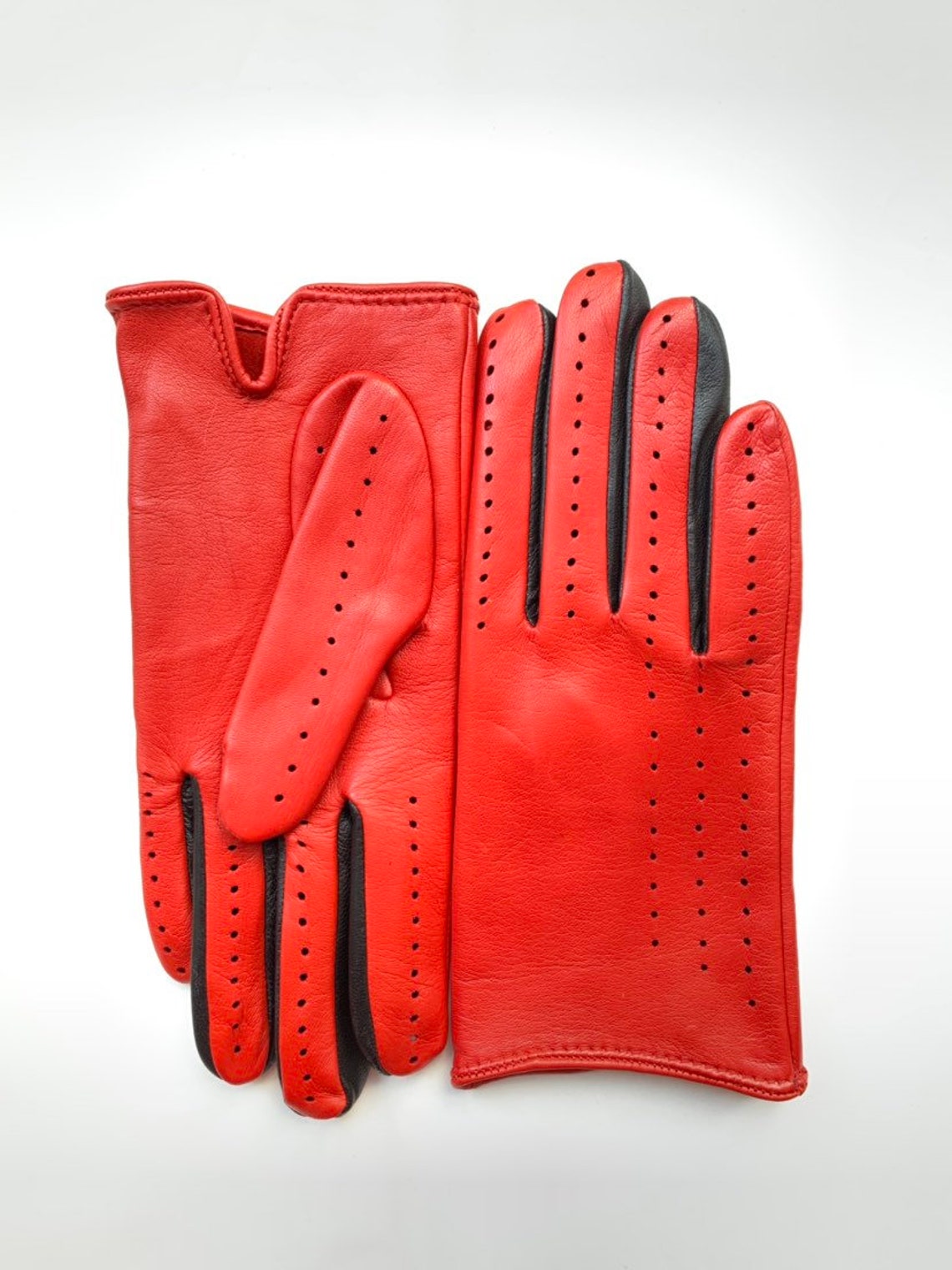 Ferrari Red Driving Gloves/ Leather Gloves for Ladies/ Fashion Gloves ...