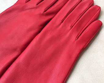 Women's Elegant and Classic Long Leather Gloves/ Super | Etsy