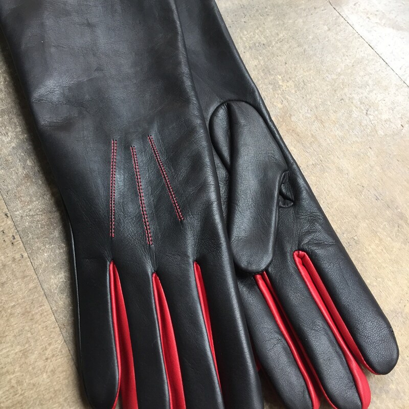 Long Red Leather Gloves - Etsy