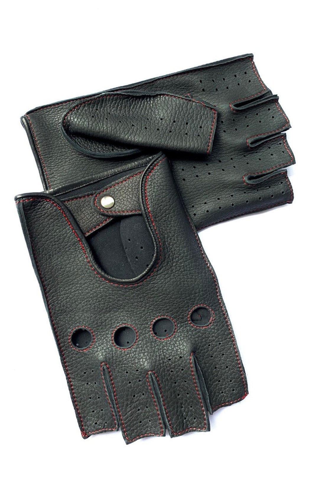 Fingerless Leather Gloves/ Men's Driving Car-cycling/ Fitness/ Mens ...