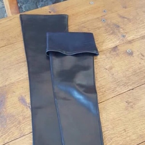 Fingerless Long Leather Gloves/ Super Soft Black Leather Gloves-black-red-women Gift-glamour ...