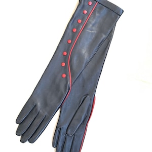 Women's Elegant and Classic Long Leather Gloves-warm and Super Soft 100% Silk Lining-black ...