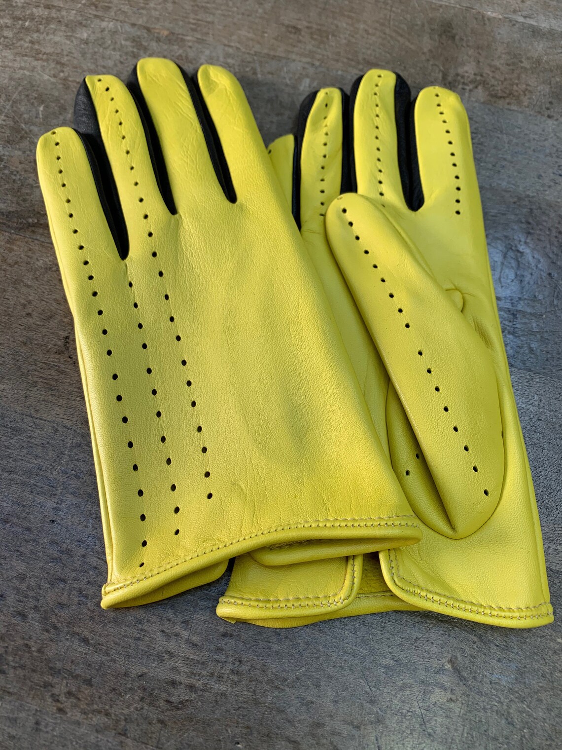 Yellow Driving Gloves/ Leather Gloves for Ladies/ Fashion - Etsy