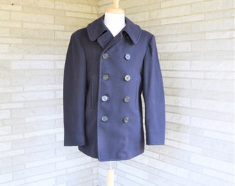 Navy pea coat | Etsy