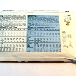 Vintage 1990s Butterick 5987 Misses Jacket and Dress With Flounced Hem ...