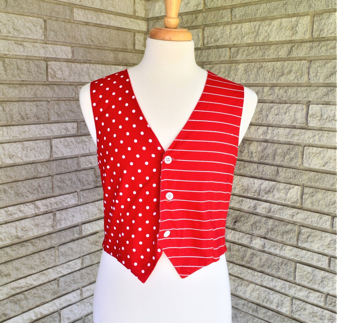 Vintage 1970s 1980s Red and White Vest - Etsy