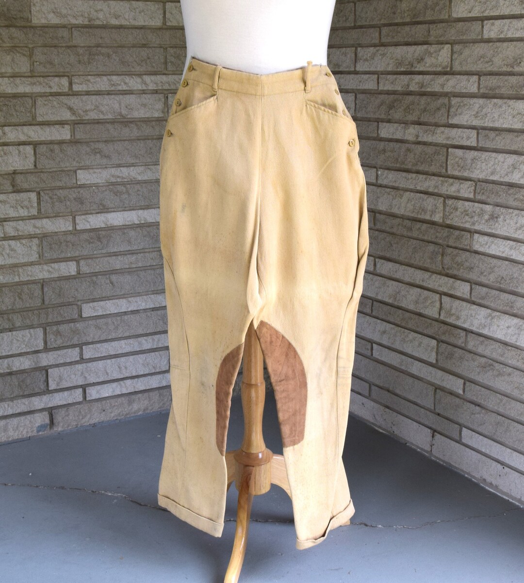 Vintage 1940s 1950s Tan Twill Riding Breeches, Tank Breeches, Cavalry ...