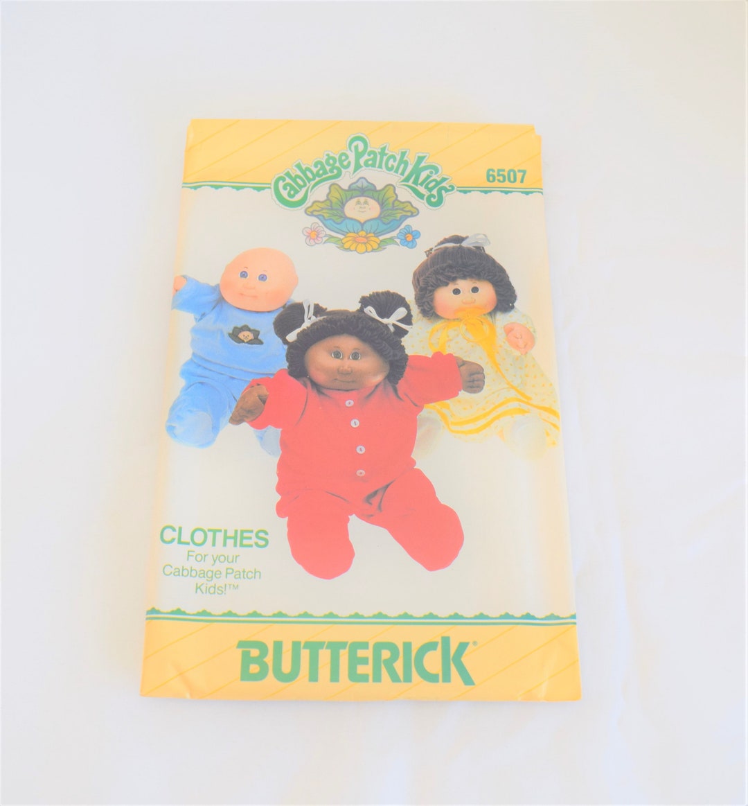 Vintage 1980s Butterick 6507 Cabbage Patch Kids Sewing Pattern - NOS ...