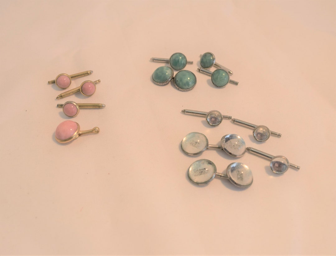 Vintage Mid Century Cuff Buttons, Studs, Partial Sets of 3 Similar ...