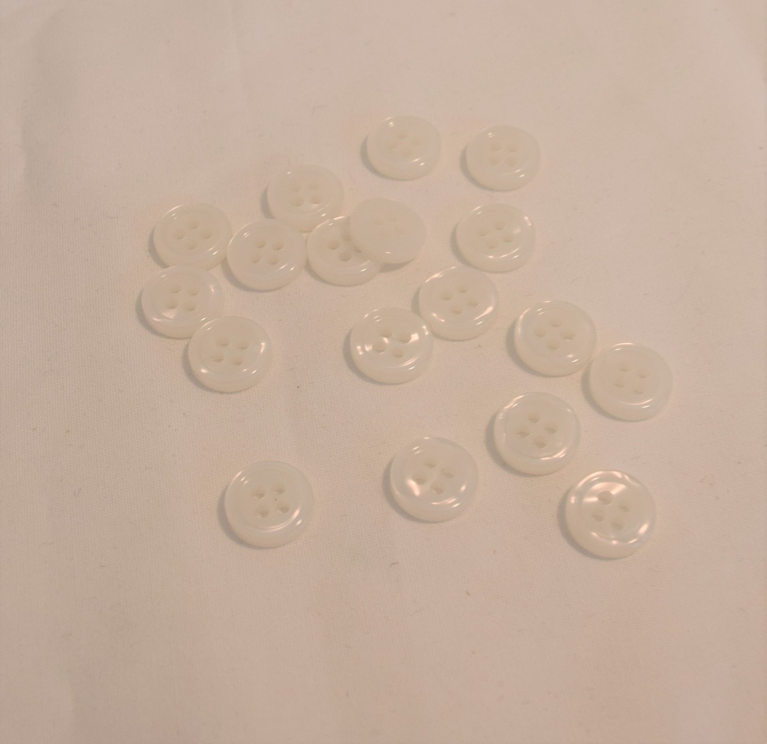 Vintage White Plastic Buttons, 4 Hole, Set of 18, 3/8" Diameter - Etsy