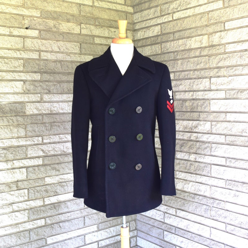 Navy Pea Coat - Etsy